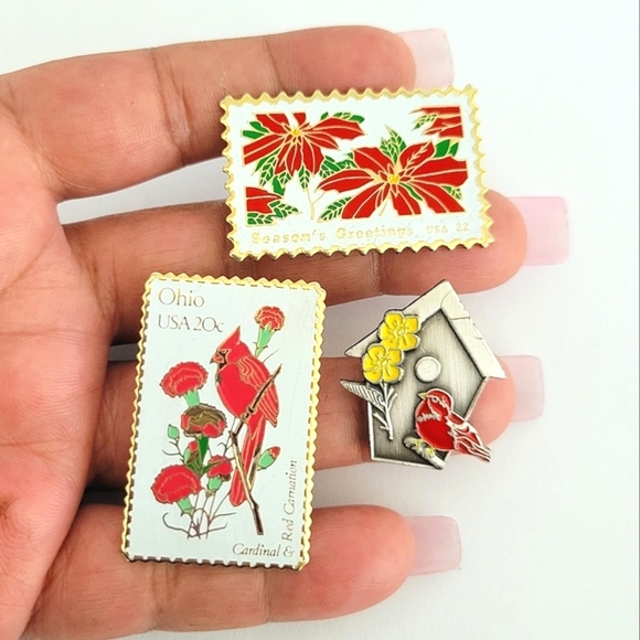 Vintage | Jewelry | Vintage Postage Stamp Birdhouse Lapel Hat Tie Tac ...